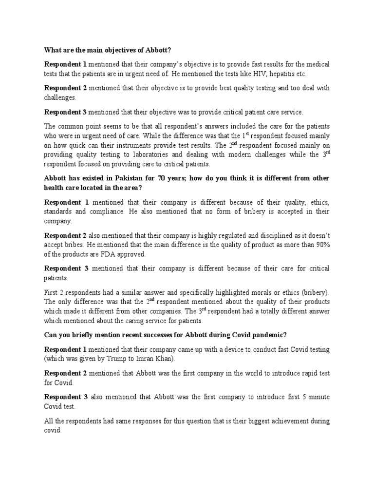 Abbott Interview | PDF | Bribery | Abbott Laboratories
