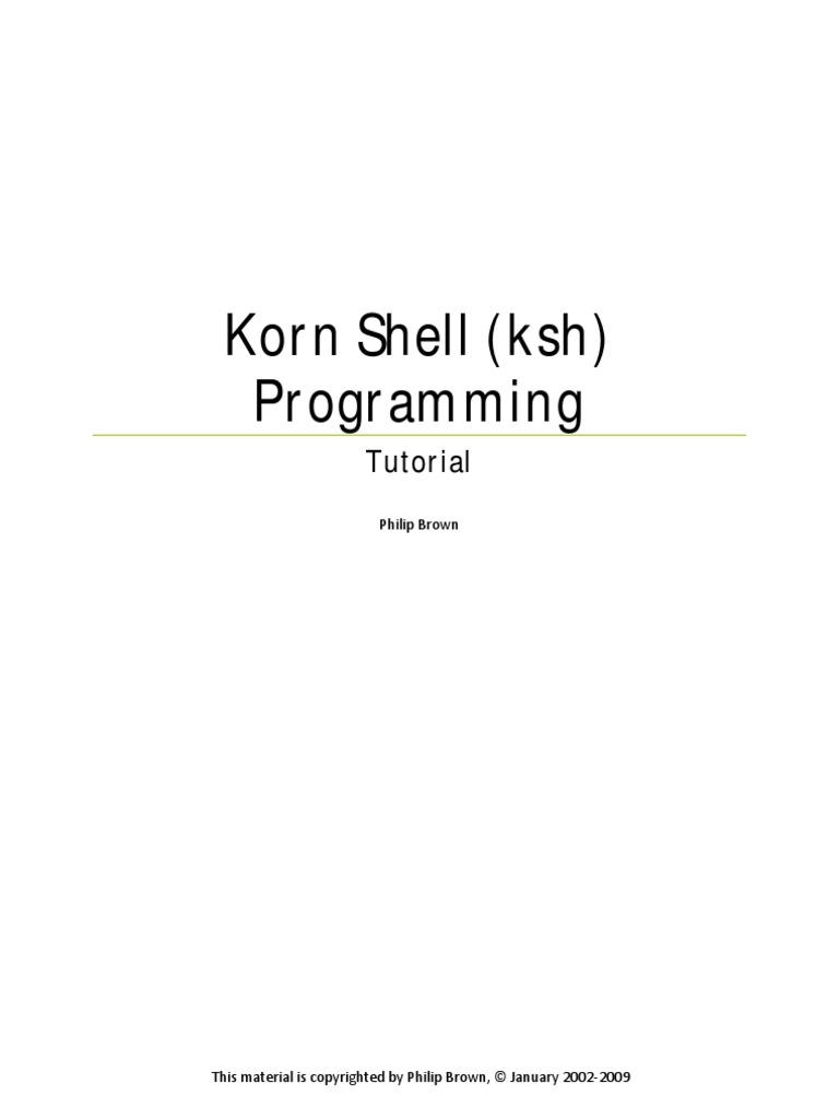Korn Shell (KSH) Programming | PDF | Subroutine | Parameter (Computer Programming)