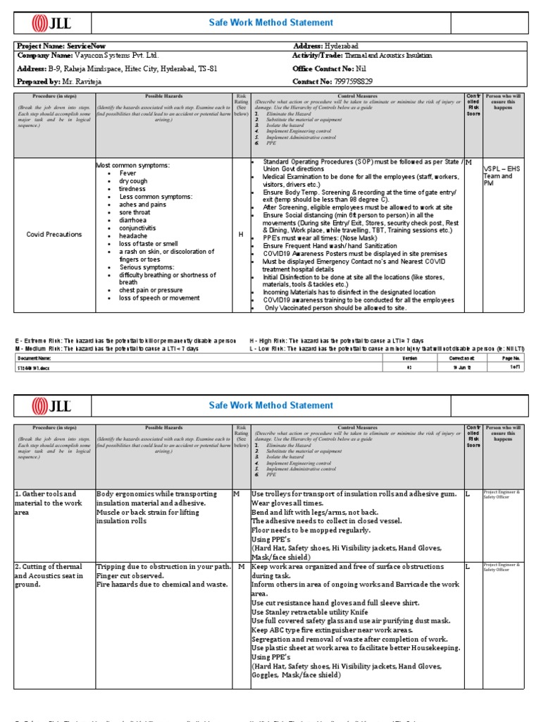 SWMS-HYD-VAYUCON-05 - Duct Thermal & Acoustics Insulation | PDF ...