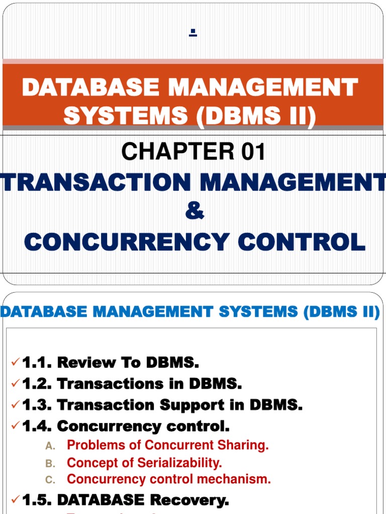 1 - Dbms II - Revised | PDF | Databases | Database Transaction