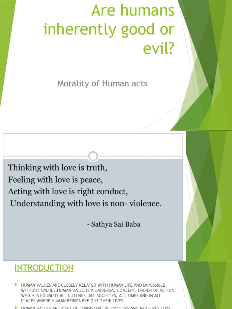 Human Values: Good vs. Evil Debate | PDF | Value (Ethics) | Love