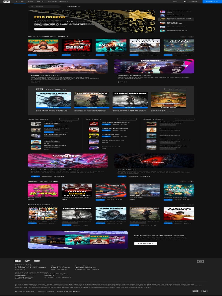 Epic Games Store Download & Play PC Games, Mods, DLC & More - Epic ...
