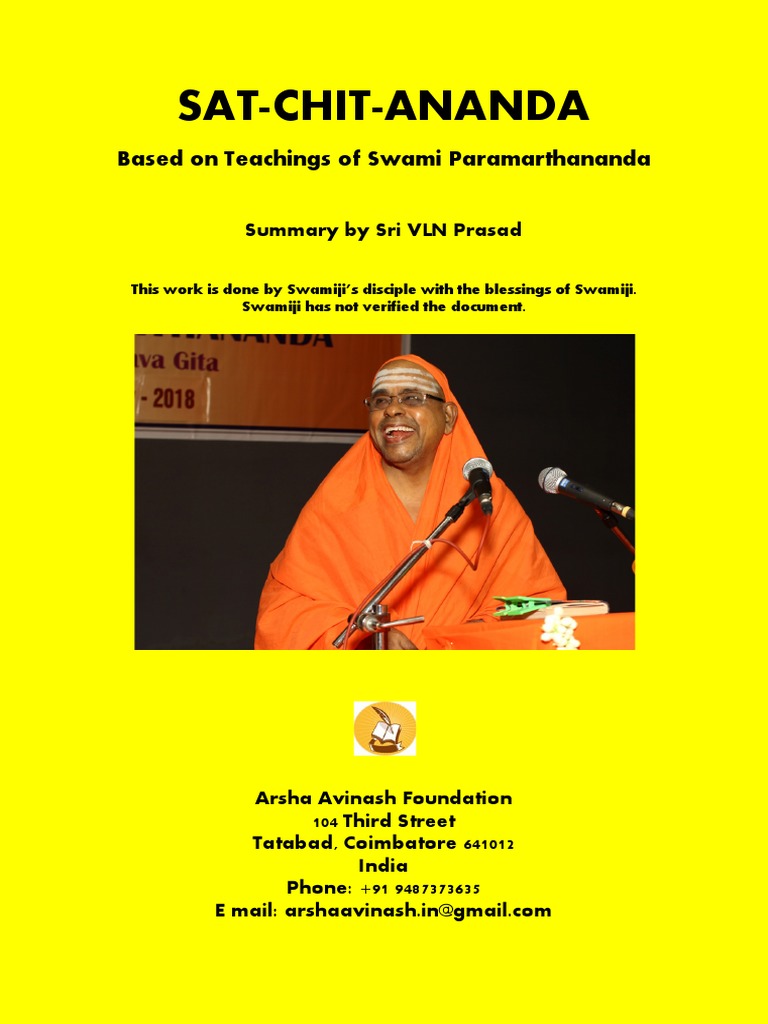 Sat-Chit-Ananda: Based On Teachings of Swami Paramarthananda | PDF ...