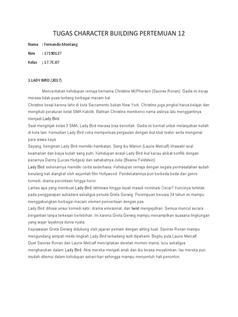 Tugas Character Building Pertemuan 12 | PDF