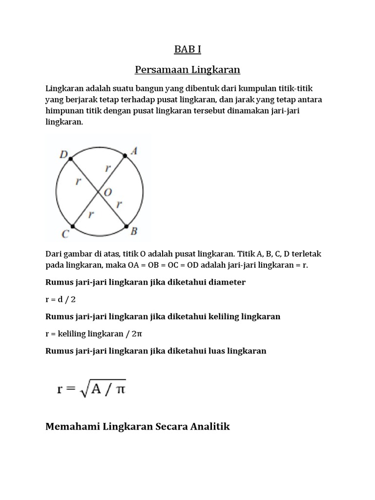 Persamaan Lingkaran | PDF