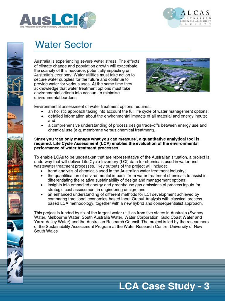 Water Sector: LCA Case Study - 3 | PDF | Life Cycle Assessment ...