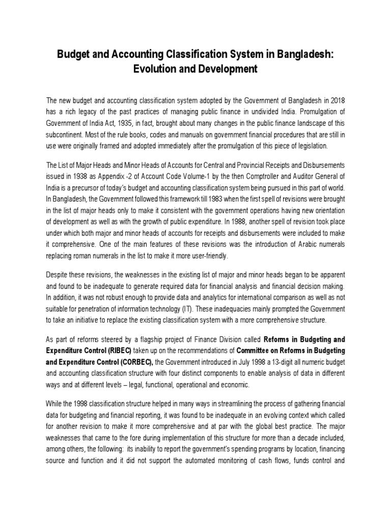 Budget Classification - Evolution and Development | PDF | Economies ...