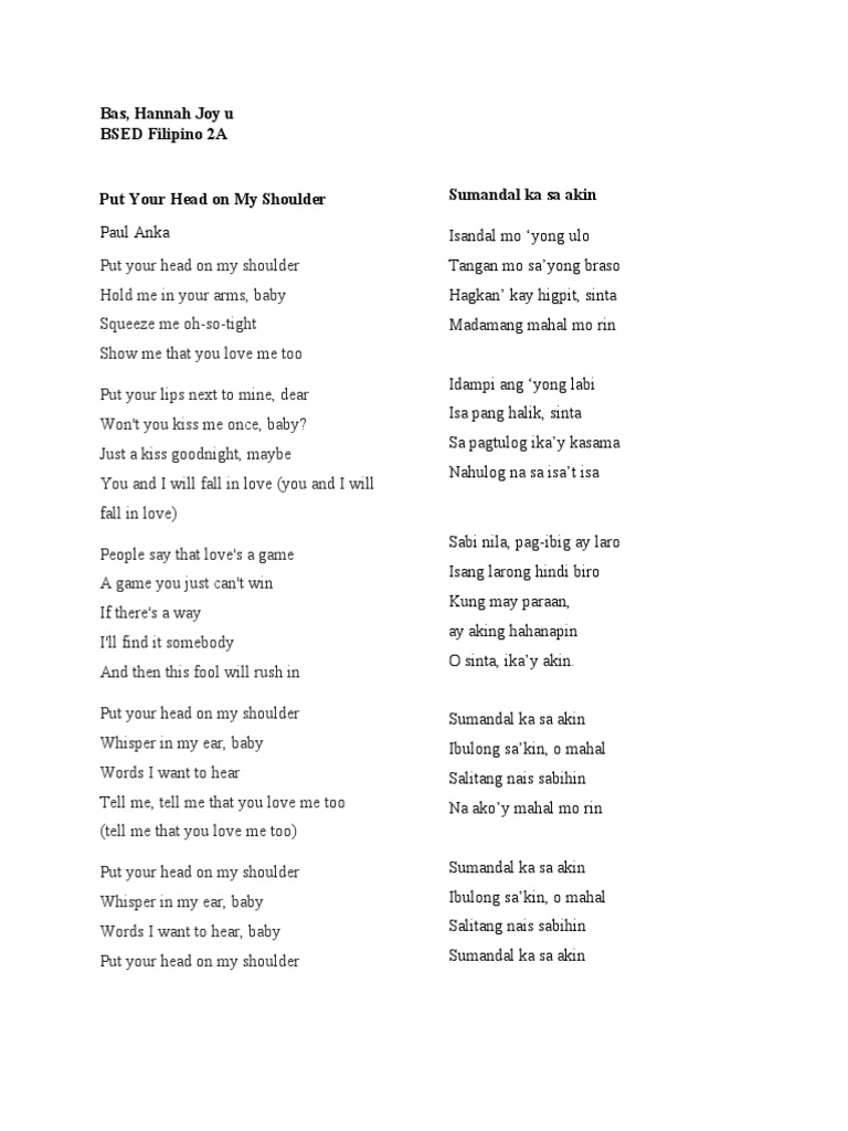 Pagsasalin-Sumandal Ka Sa Akin | PDF | Poetry