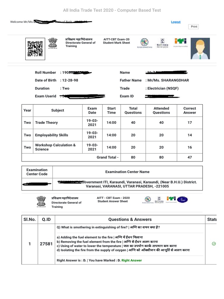 Electrician 1st Year CBT Paper Set 01 | PDF | Electrical Resistance And ...