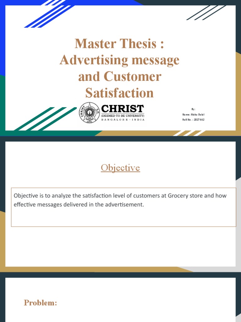 Master Thesis: Advertising Message and Customer Satisfaction | PDF