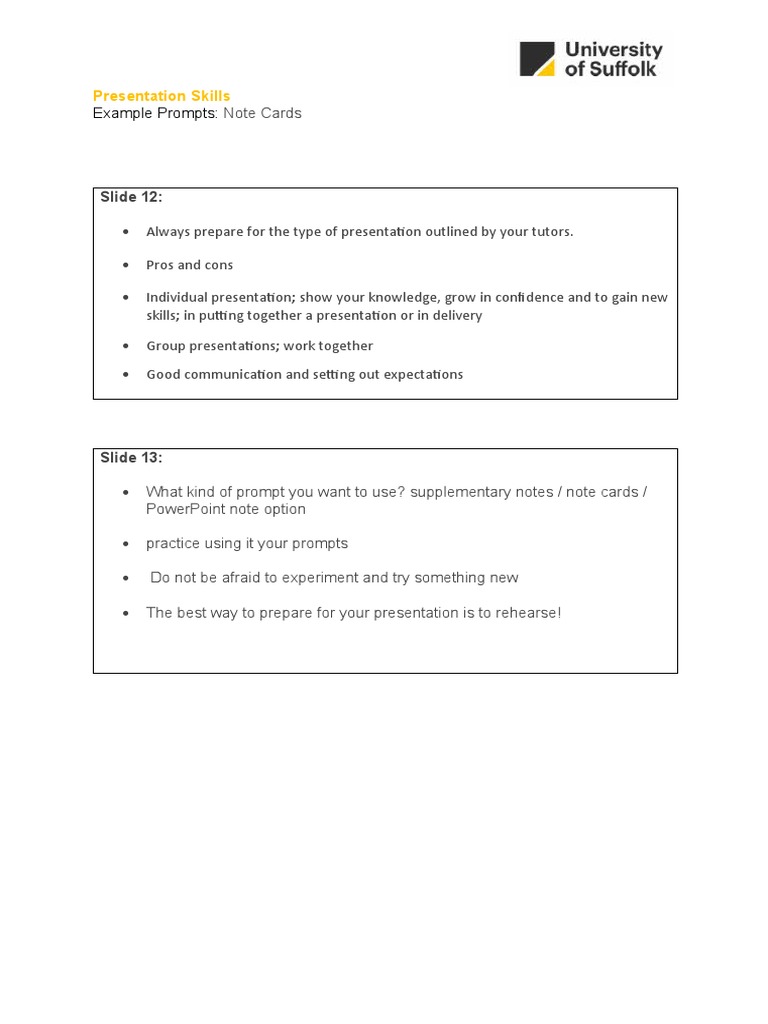 Example Prompts Note Cards | PDF