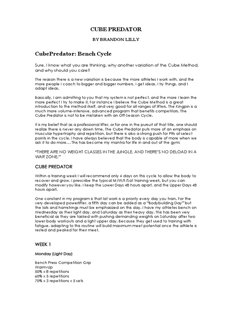 Cube Predator | PDF | Calorie | Weight Training