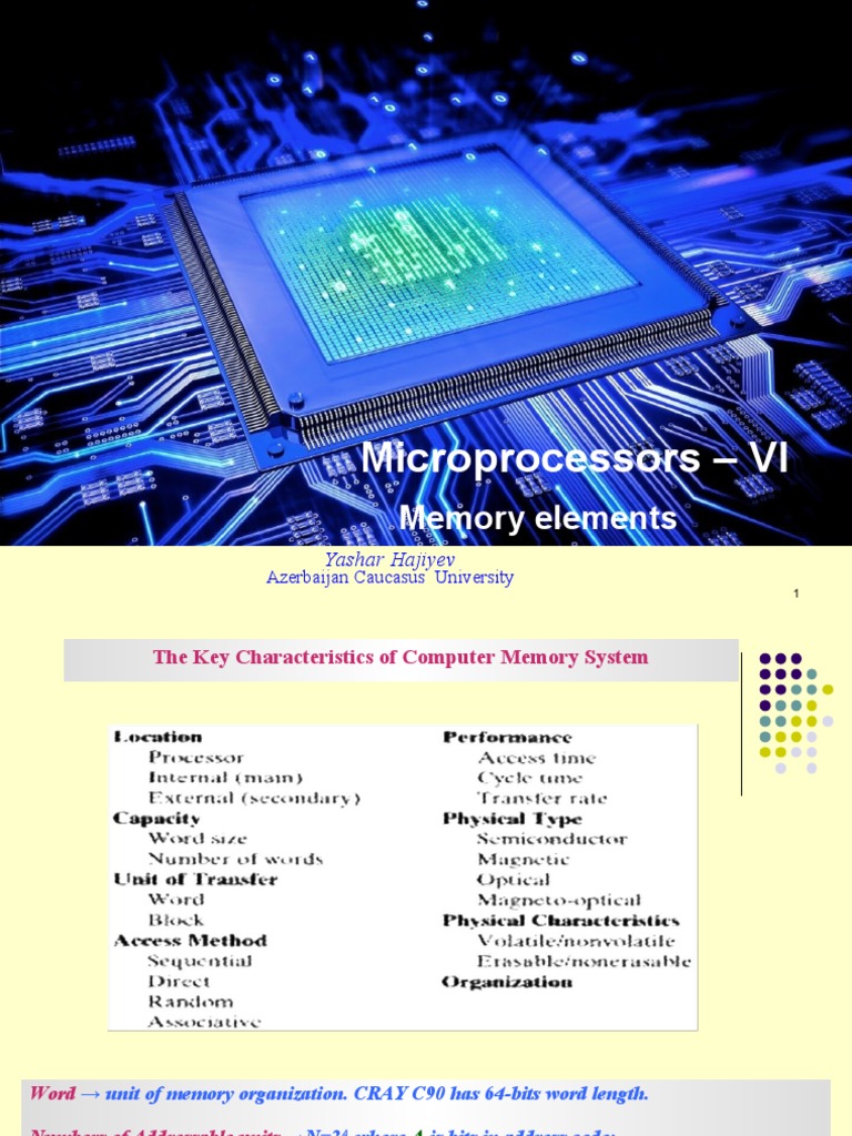 YH Microprocessors-6 Memory Elements | PDF | Random Access Memory ...