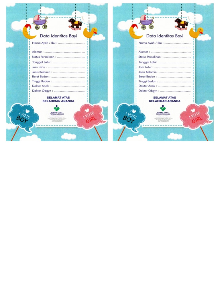 DATA Identitas Bayi New | PDF