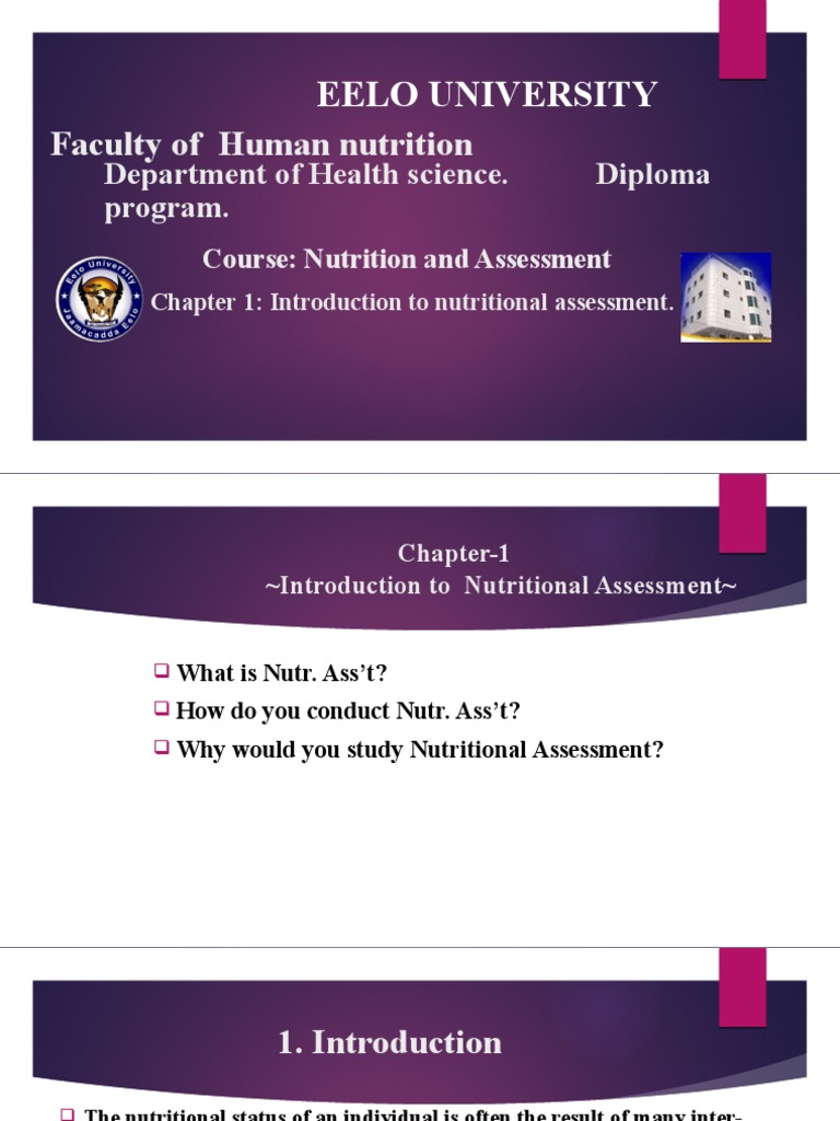 Introduction to Nutritional Assessment | PDF | Human Nutrition ...