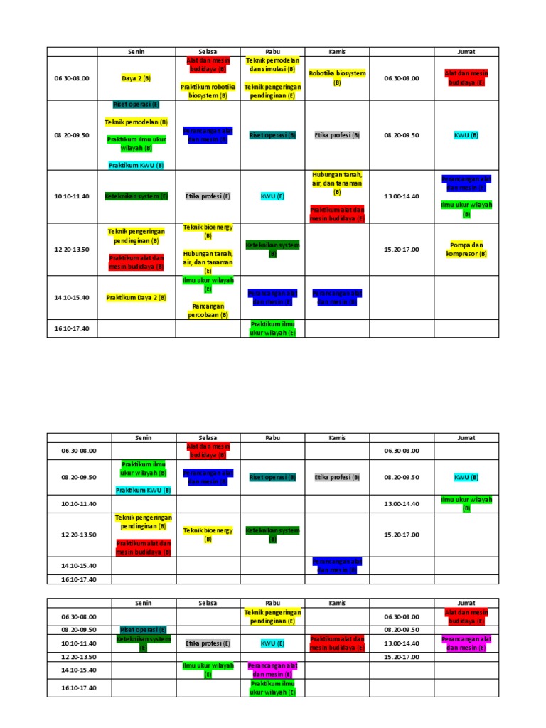 Jadwal Matkul | PDF