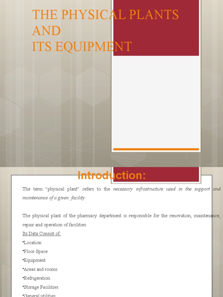 Physical Plants and Its Equipments | PDF | Pharmacy | Refrigerator