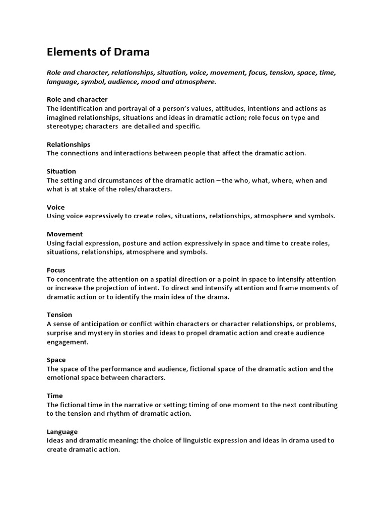 Key Elements of Drama Explained | PDF