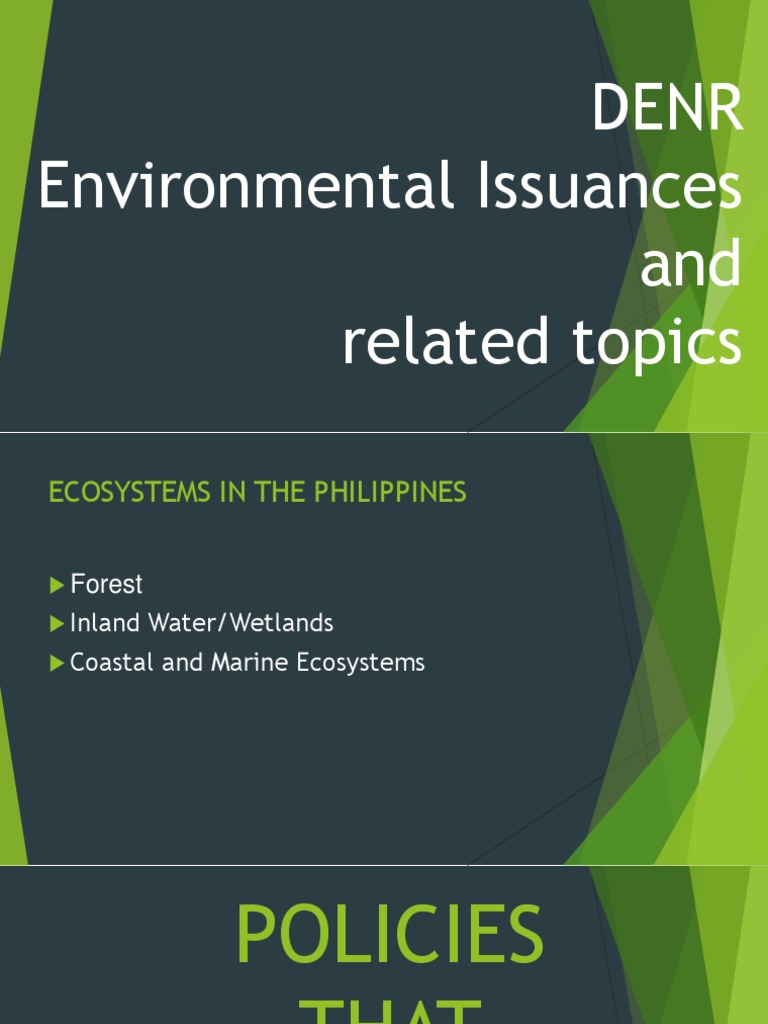 REPORT DENR Environmental Issuances and Related Topics FINAL | PDF ...