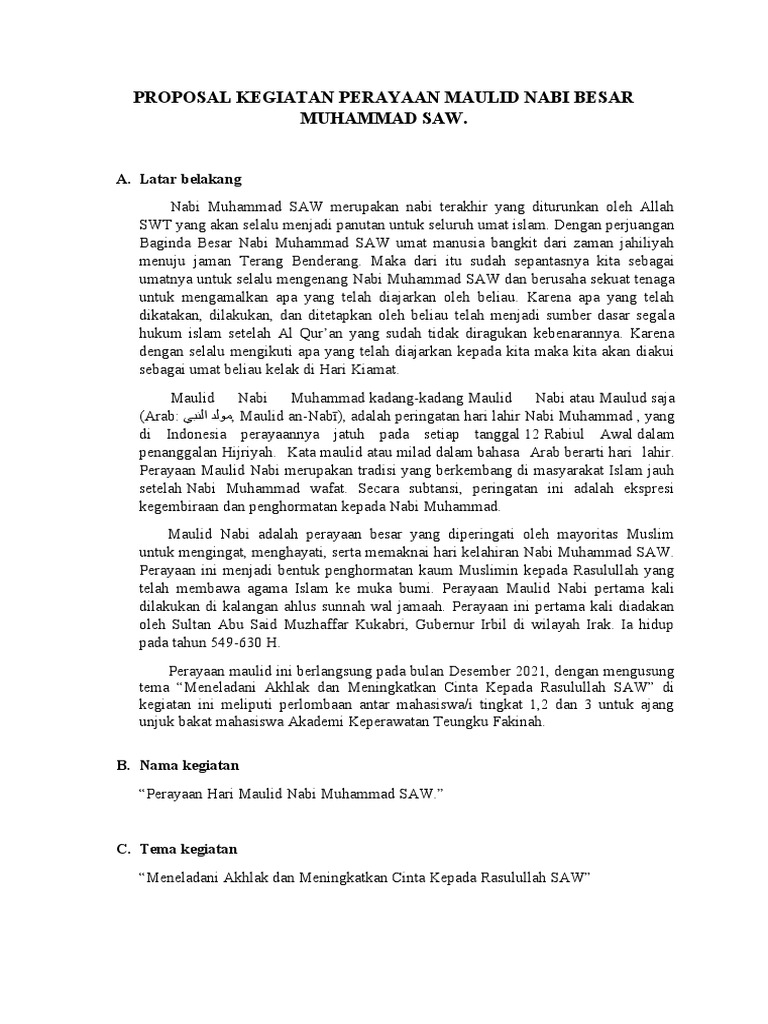 Proposal Maulid | PDF
