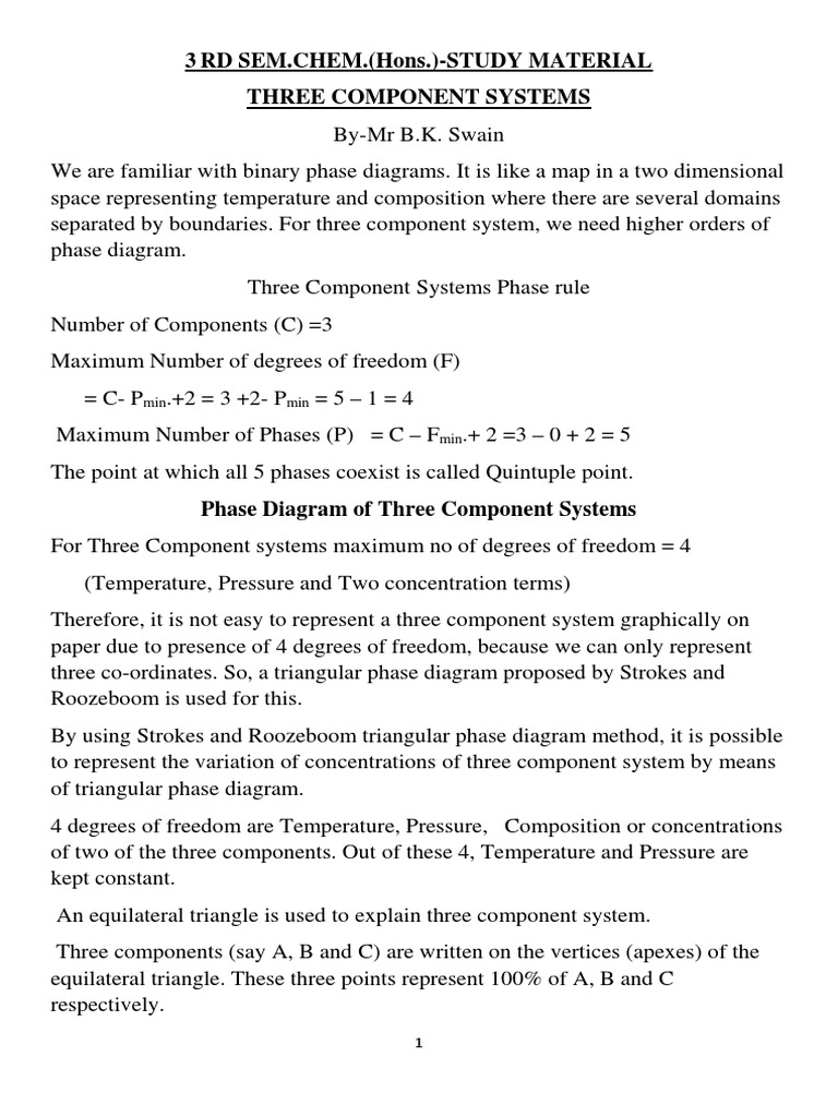 3 RD Sem - Chem. (Hons.) - Study Material Three Component Systems | PDF ...