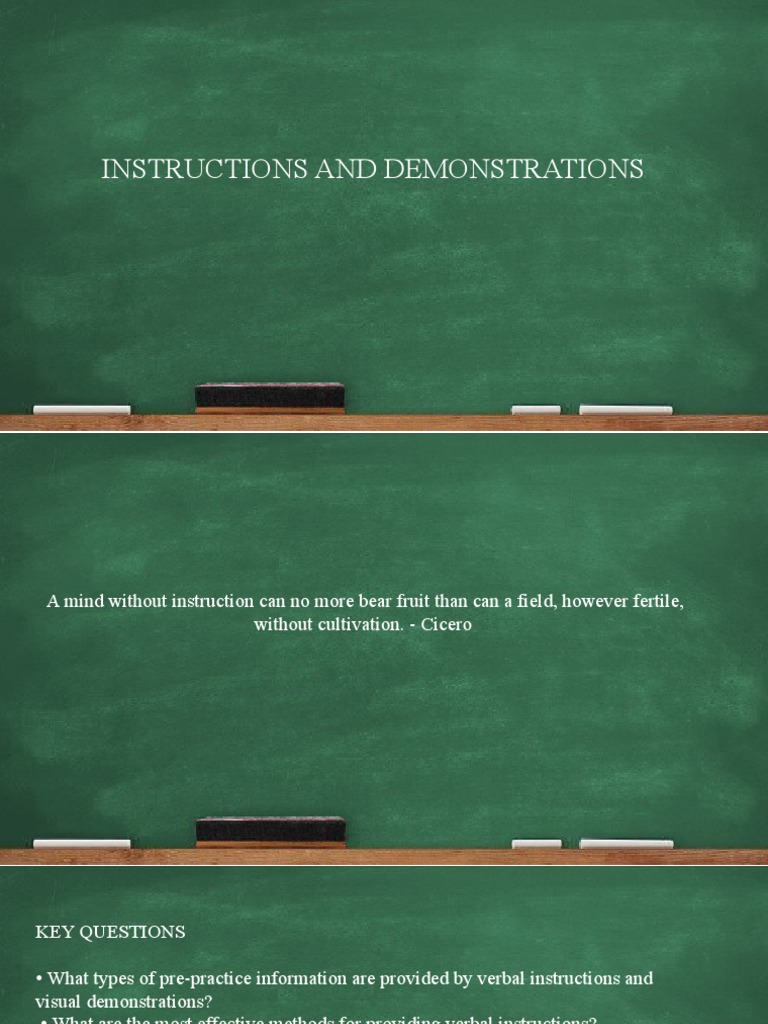 Instructions and Demonstrations | PDF | Perception | Learning
