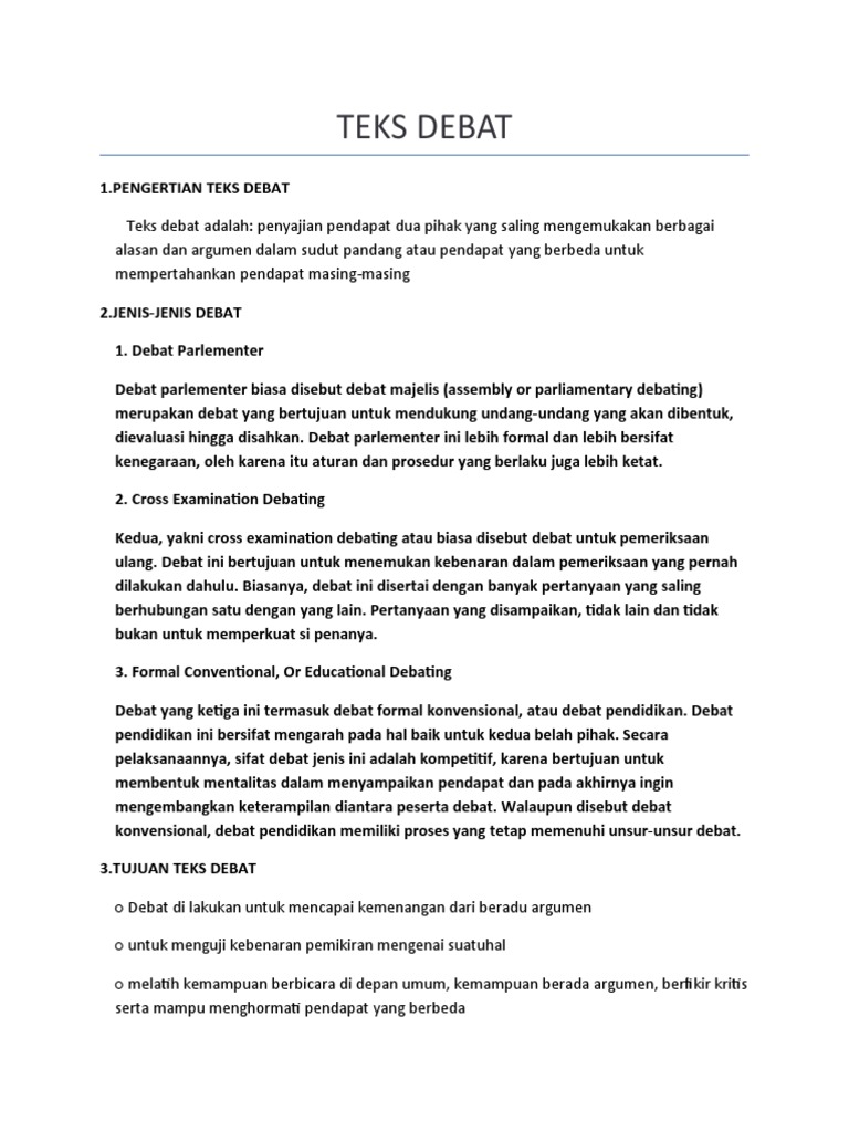 Teks Debat | PDF
