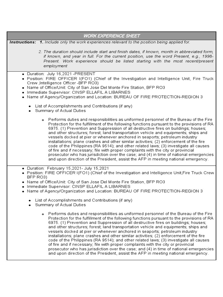 Work Experience Hibaya | PDF | Service Industries | Public Services