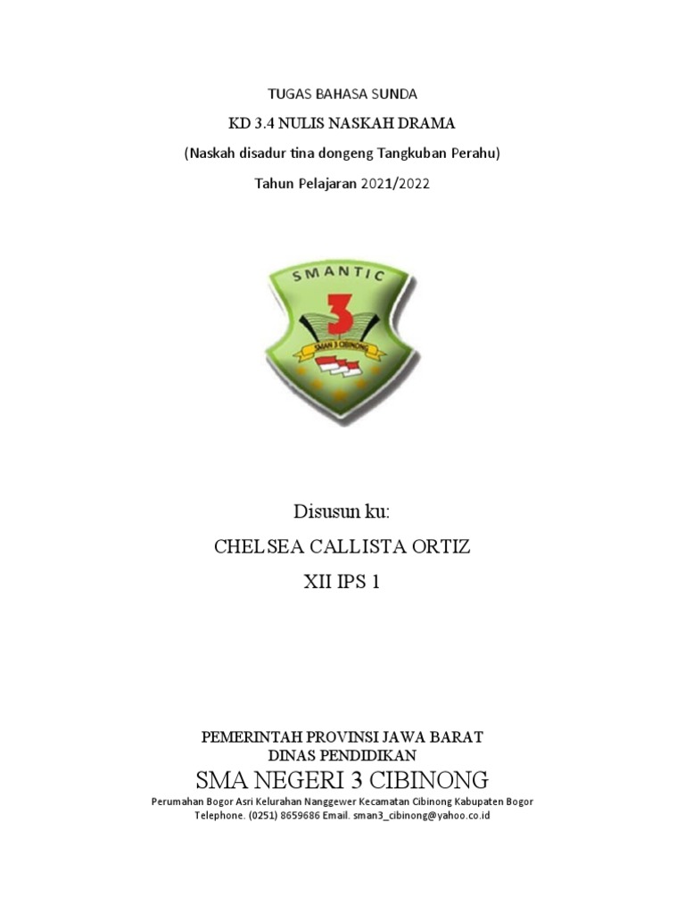 Cover Tugas Bahasa Sunda KD 3.4 | PDF