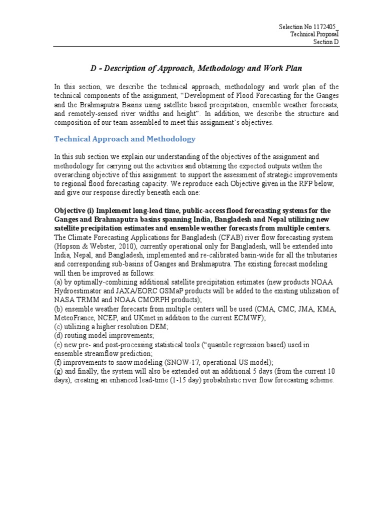Technical Proposal SOW | PDF | Flood | Forecasting