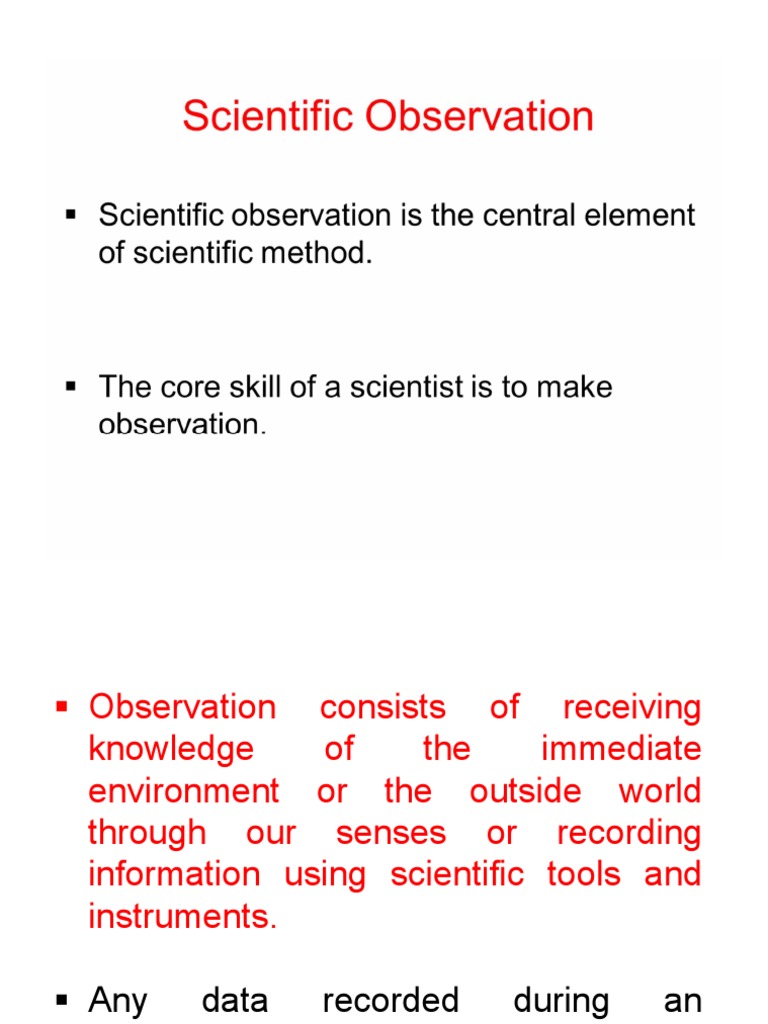 Scientific Observation | PDF | Theory | Observation