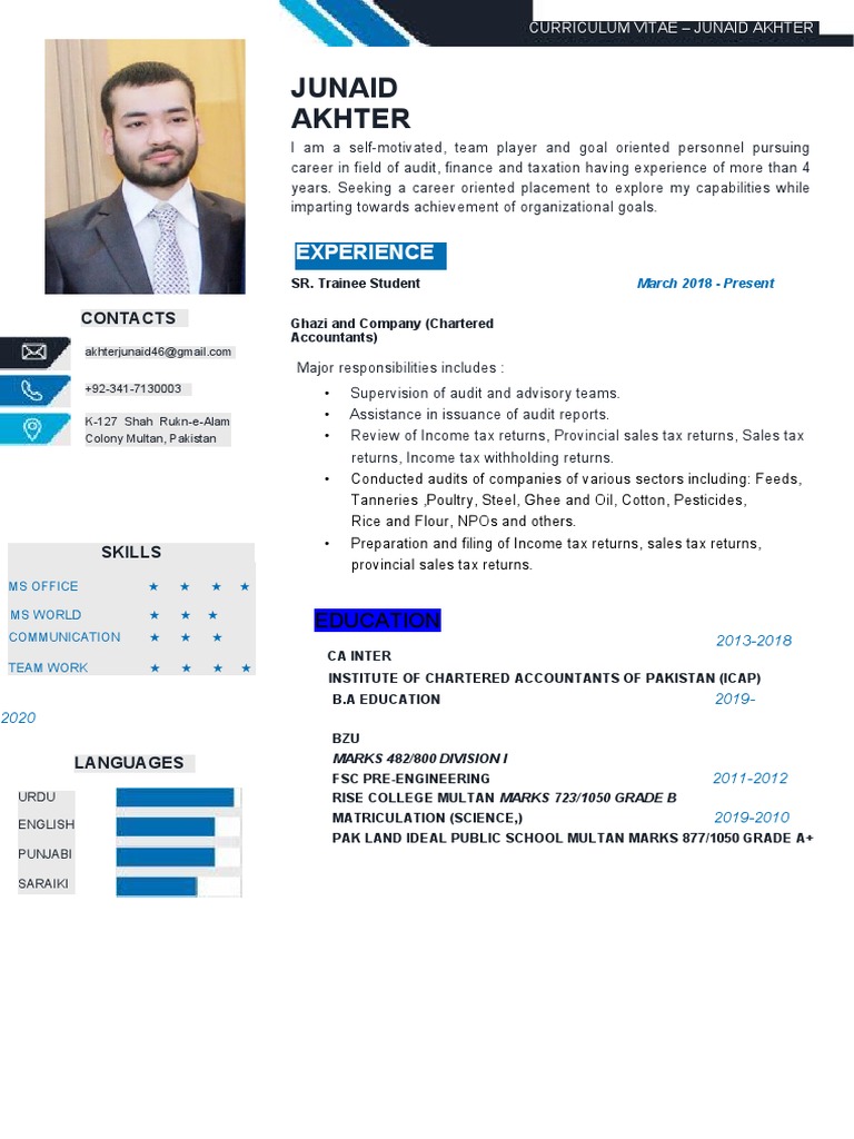CV Junaid | PDF | Economies | Payments