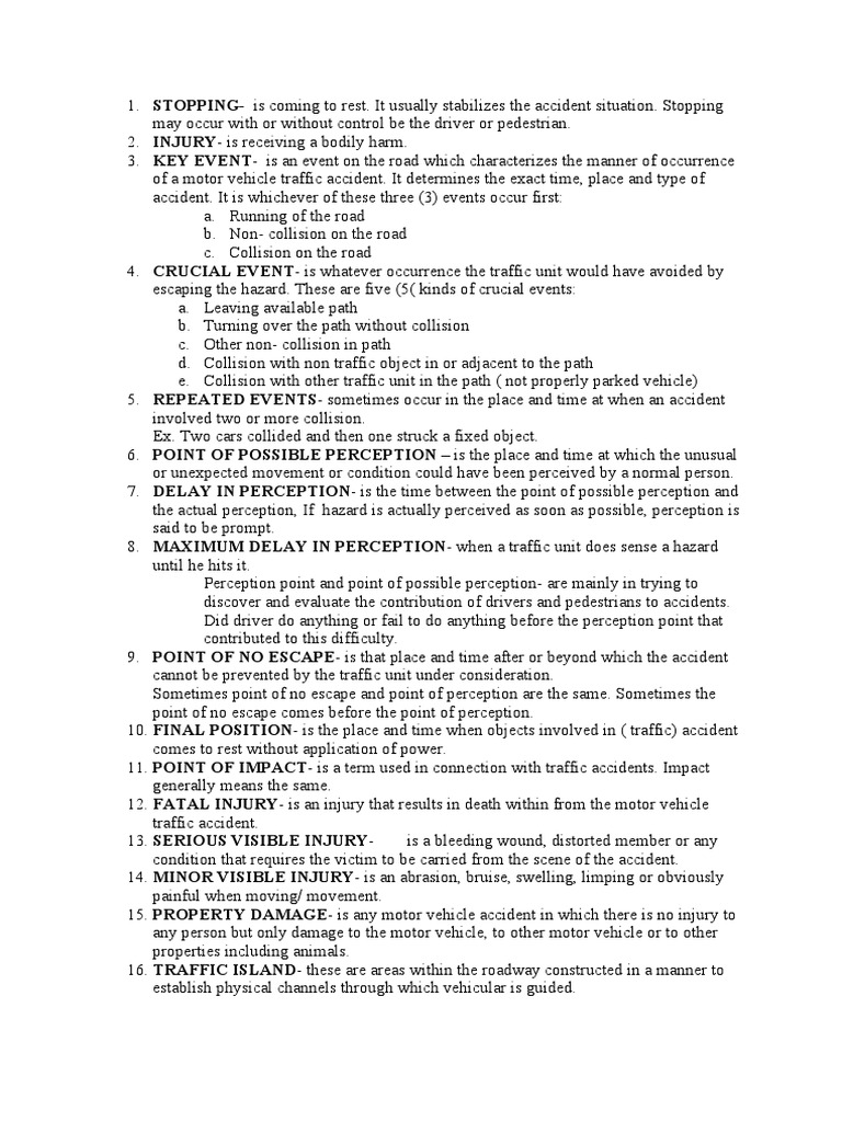 Notes On Traffic 1 | PDF | Traffic Collision | Traffic