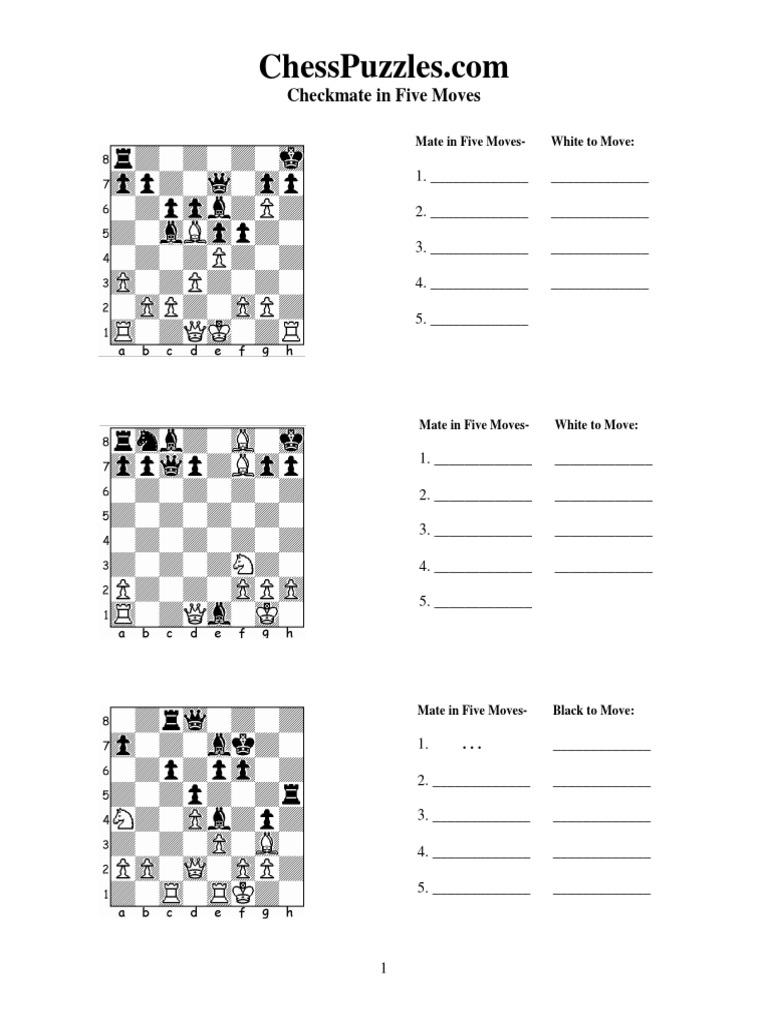 Page 1 Mate in 5 Moves | PDF