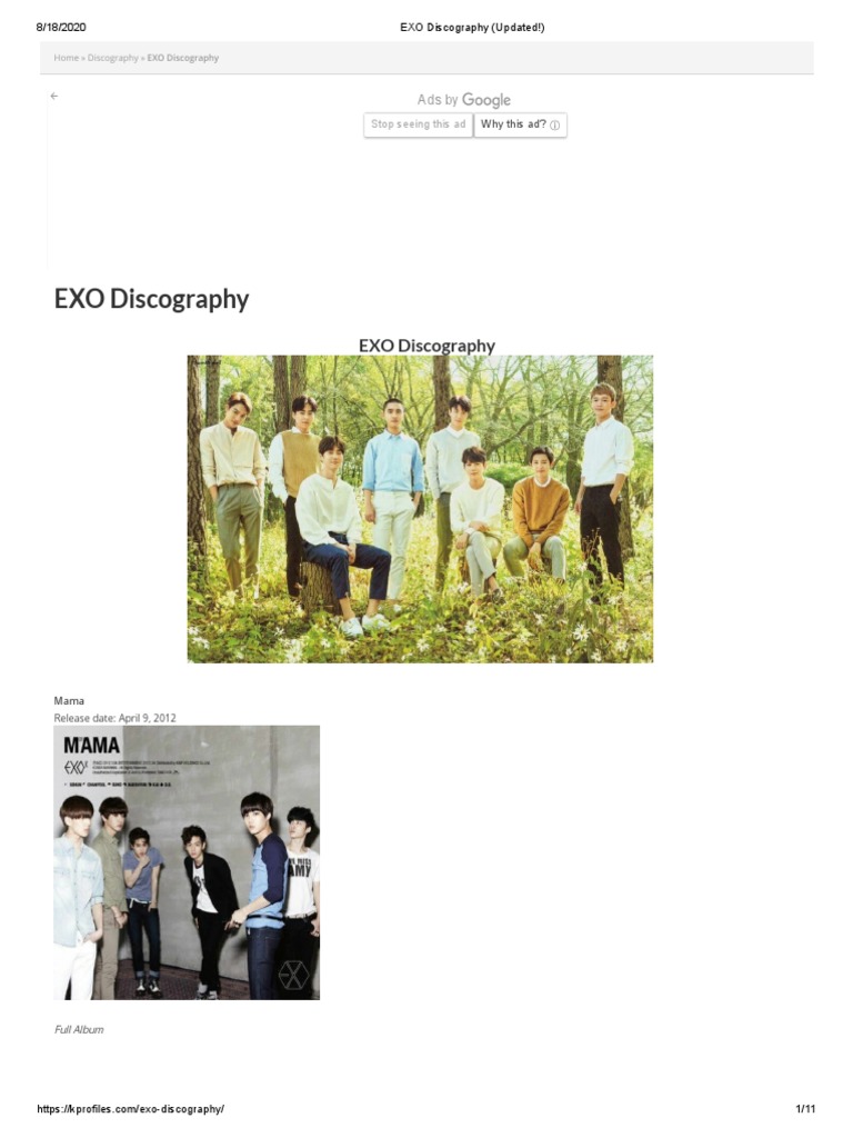 EXO Discography (Updated!) | PDF | Pop Music | Music Industry