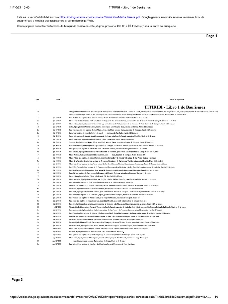 Libro 1 Titiribí | PDF