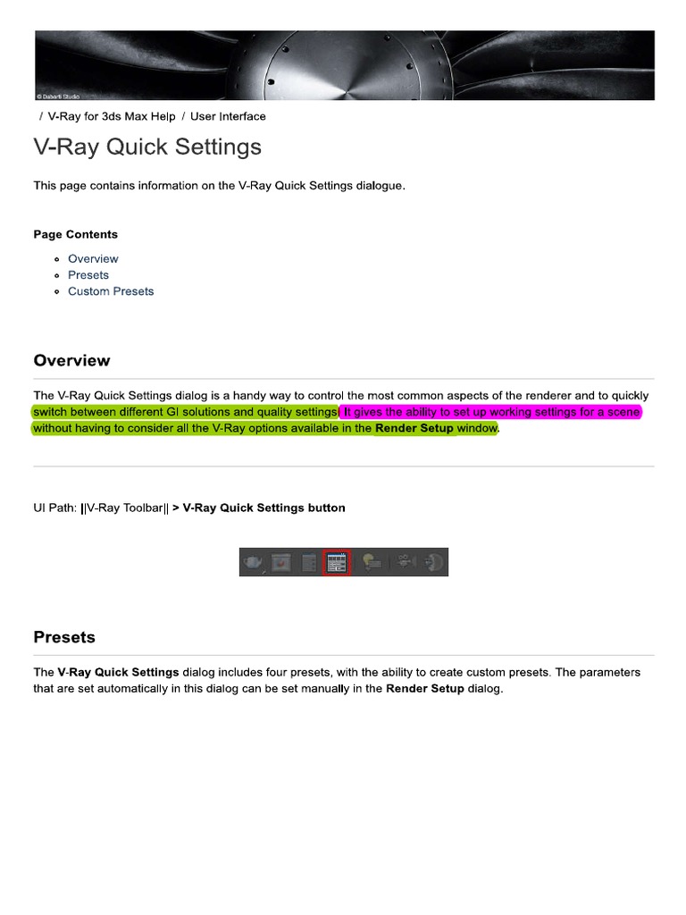 V-Ray Quick Settings - V-Ray 3 | PDF | Software Development | System Software