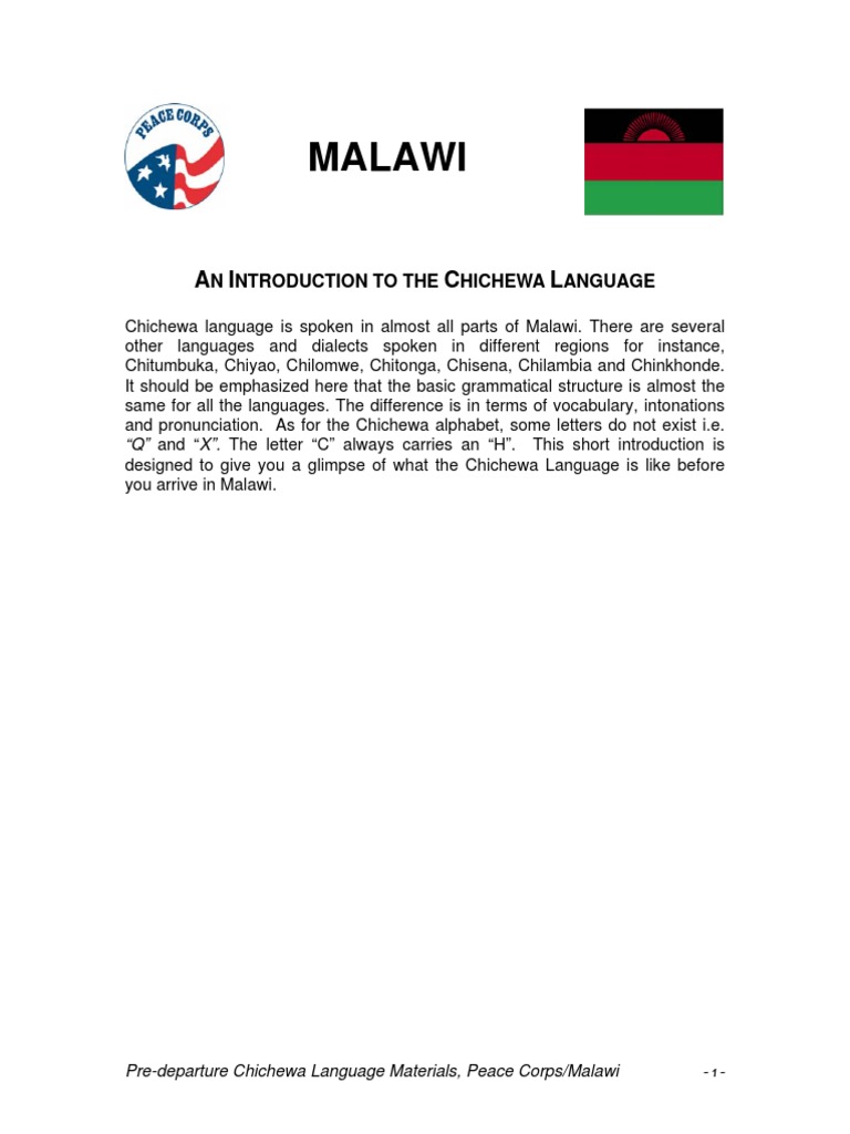 MW Chichewa Language Lessons | PDF | English Language | Linguistics
