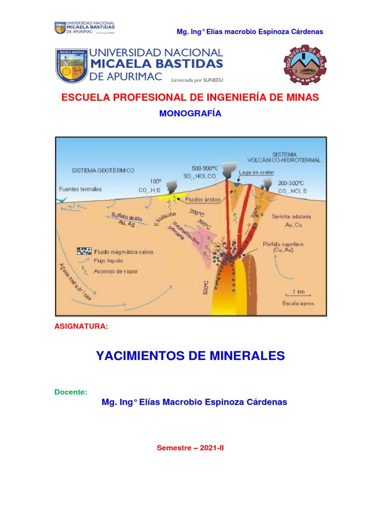 UNAMBA-Yacimientos de Minerales | PDF | Magma | Roca (geología)