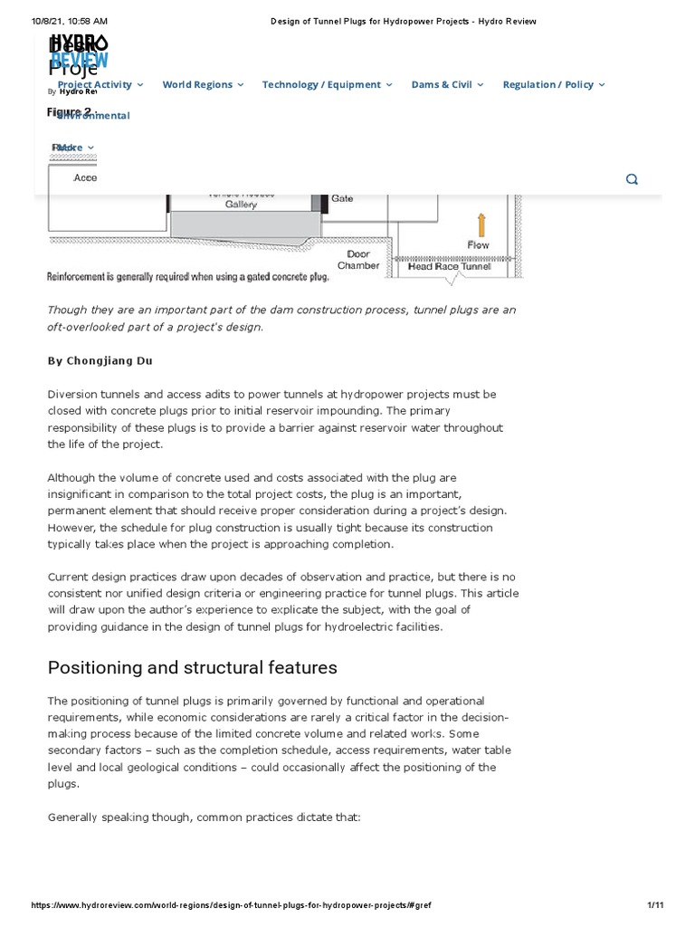 Design of Tunnel Plugs For Hydropower Projects - Hydro Review | PDF ...