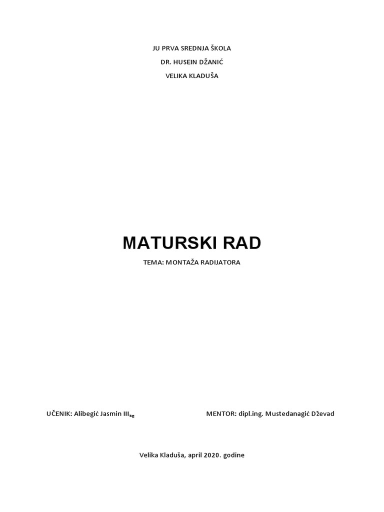 Maturski Rad | PDF