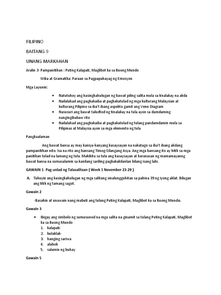 Module in Filipino | PDF