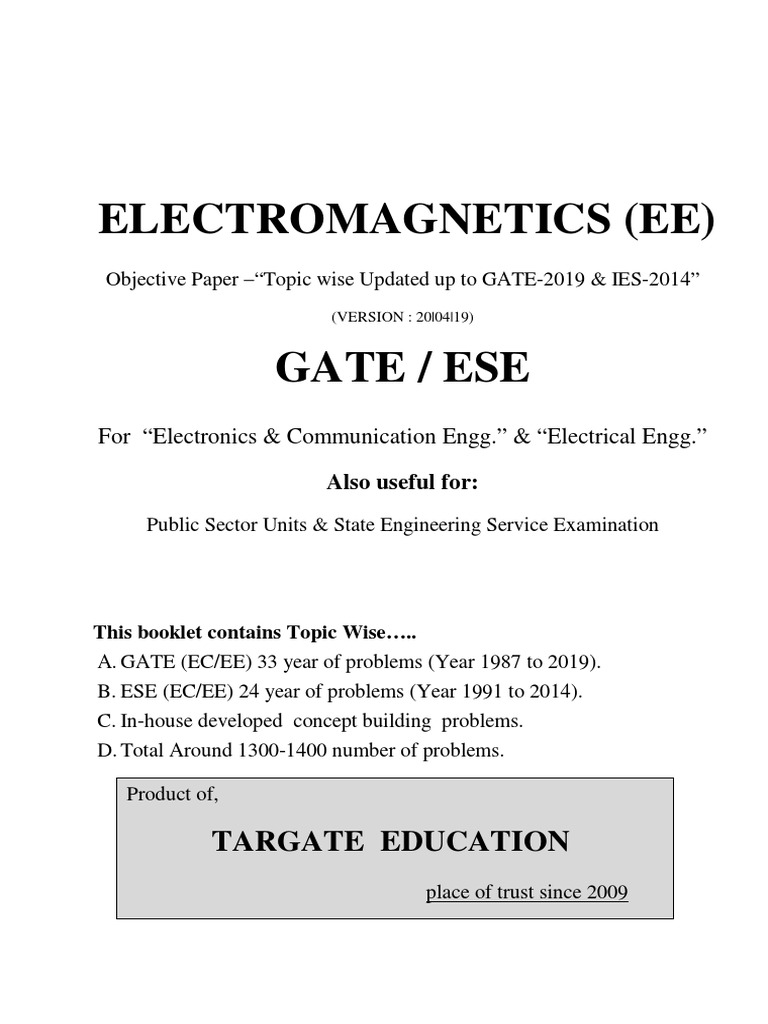 EMFT EE Pyq | PDF | Magnetic Field | Inductance