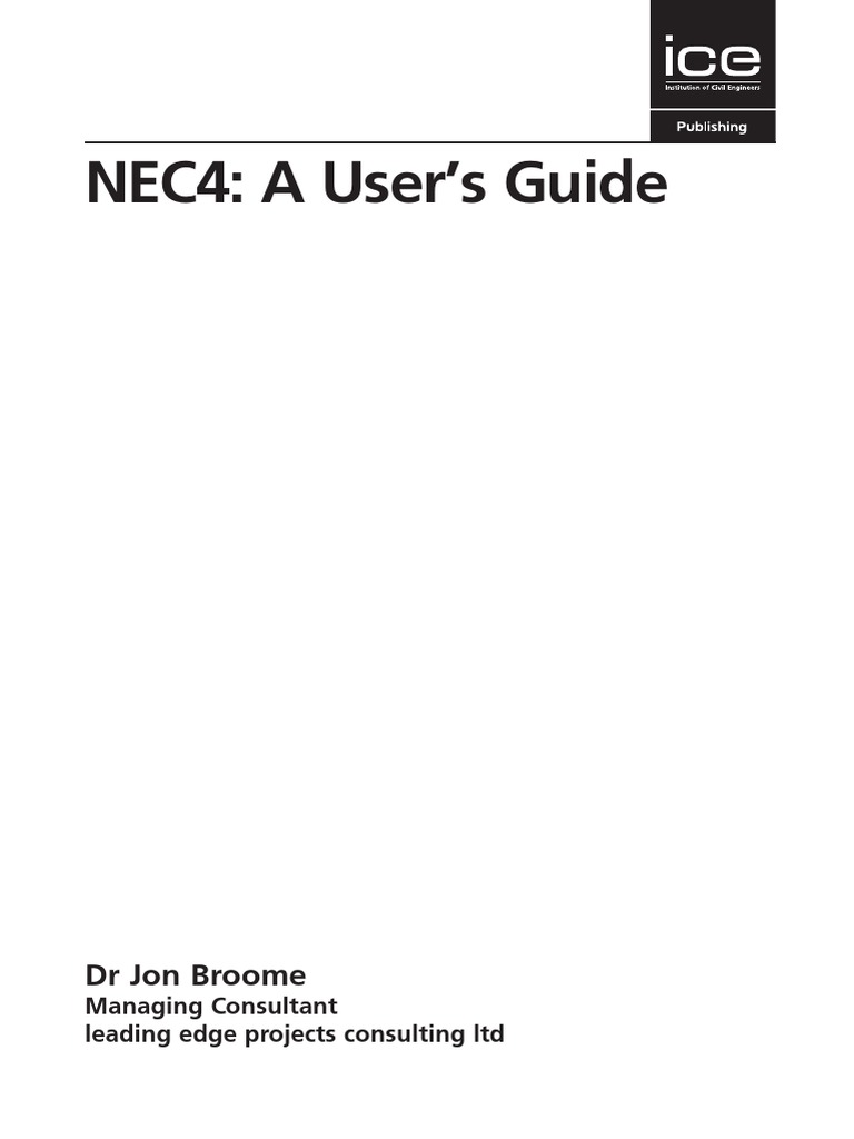 NEC4: A User's Guide: DR Jon Broome | PDF | Economies