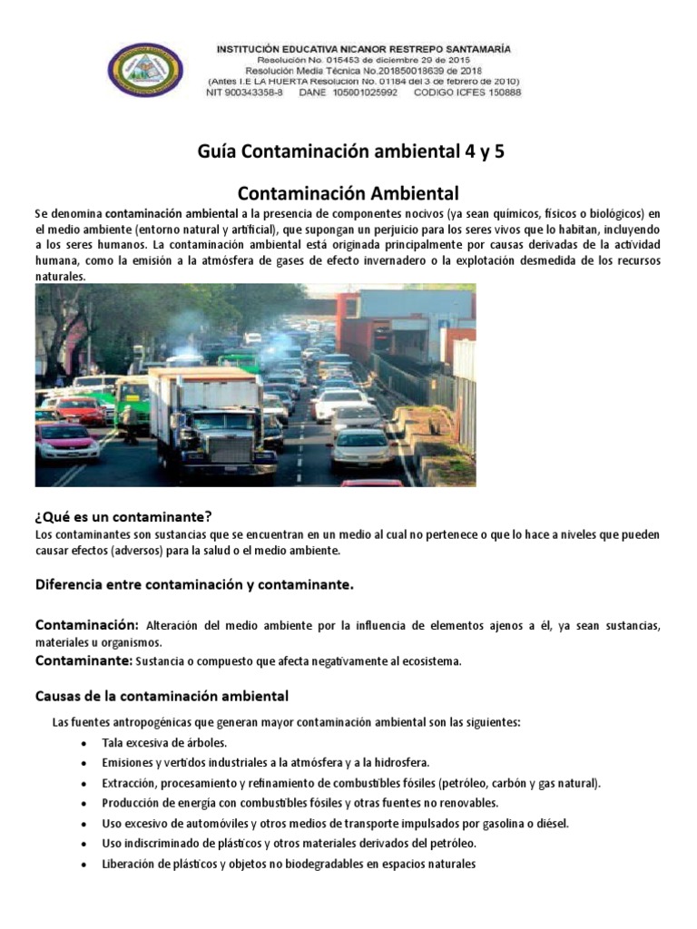 Guia de La Contaminación PDF | Descargar gratis PDF | Contaminación ...