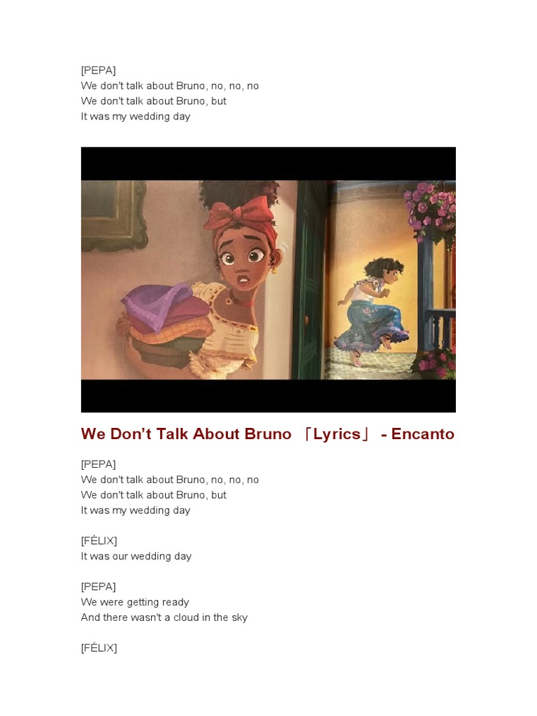 We Don't Talk About Bruno 「Lyrics」 - Encanto | PDF | Holland