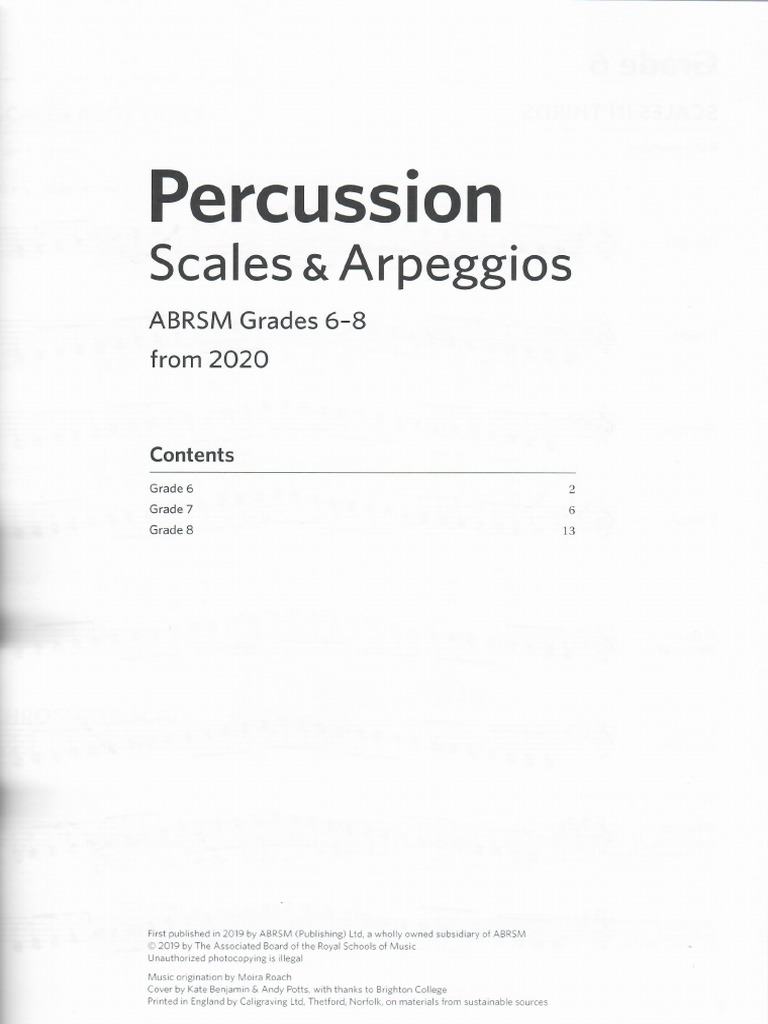 Percussion Scales and Arpeggios (G. 6-8) | PDF