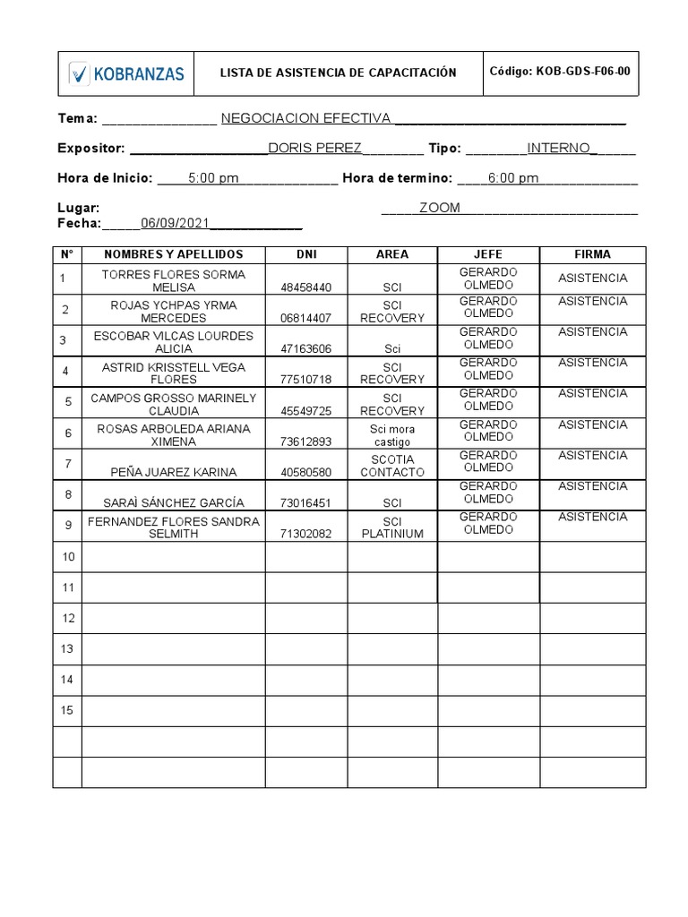 Capacitacion Sci 0609 | PDF