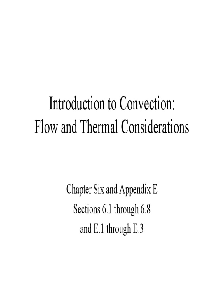 Introduction To Convection: Flow and Thermal Considerations | PDF | Boundary Layer | Fluid Dynamics