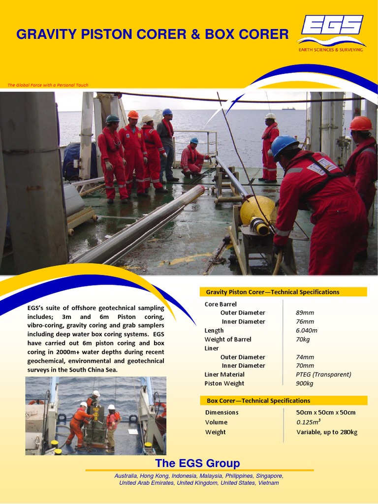 Piston Corer & Box Corer - Spec Sheet - Rev1 | PDF | Earth Sciences ...